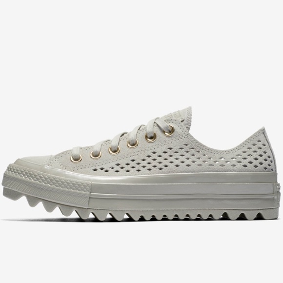 Converse | Shoes | Converse Ctas Lift Ripple Ox Suede Pale Grey W ...